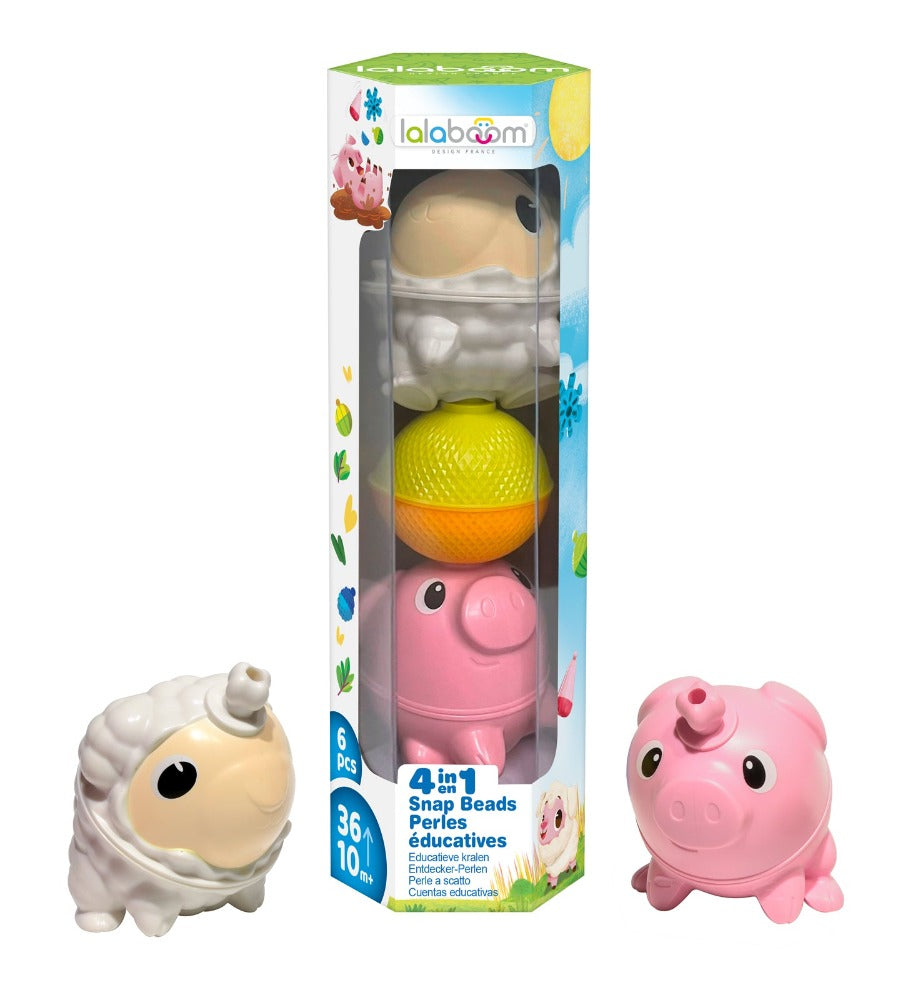 Lalaboom educatieve kralen schaap + varken 6 stks 10 mnd+ – PSiloveyou